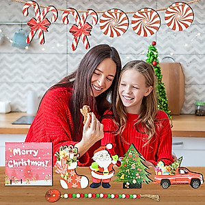 iNextstation 10 Pieces Farmhouse Tiered Tray Decor Set Dog Wooden Signs Rustic Farmhouse Decor Summer Hierarchical Tray Decorative with String Lights Tiered Tray Decorations for Home Kitchen Table