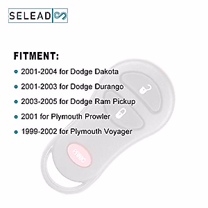 SELEAD Flip Key Fob 3 Buttons Keyless Entry Remote fit for 1999-2005 Prowler Voyager Dodge Caravan Dakota Durango Ram Pickup Antitheft Keyless Entry Systems GQ43VT17T-1 1pc US Stock