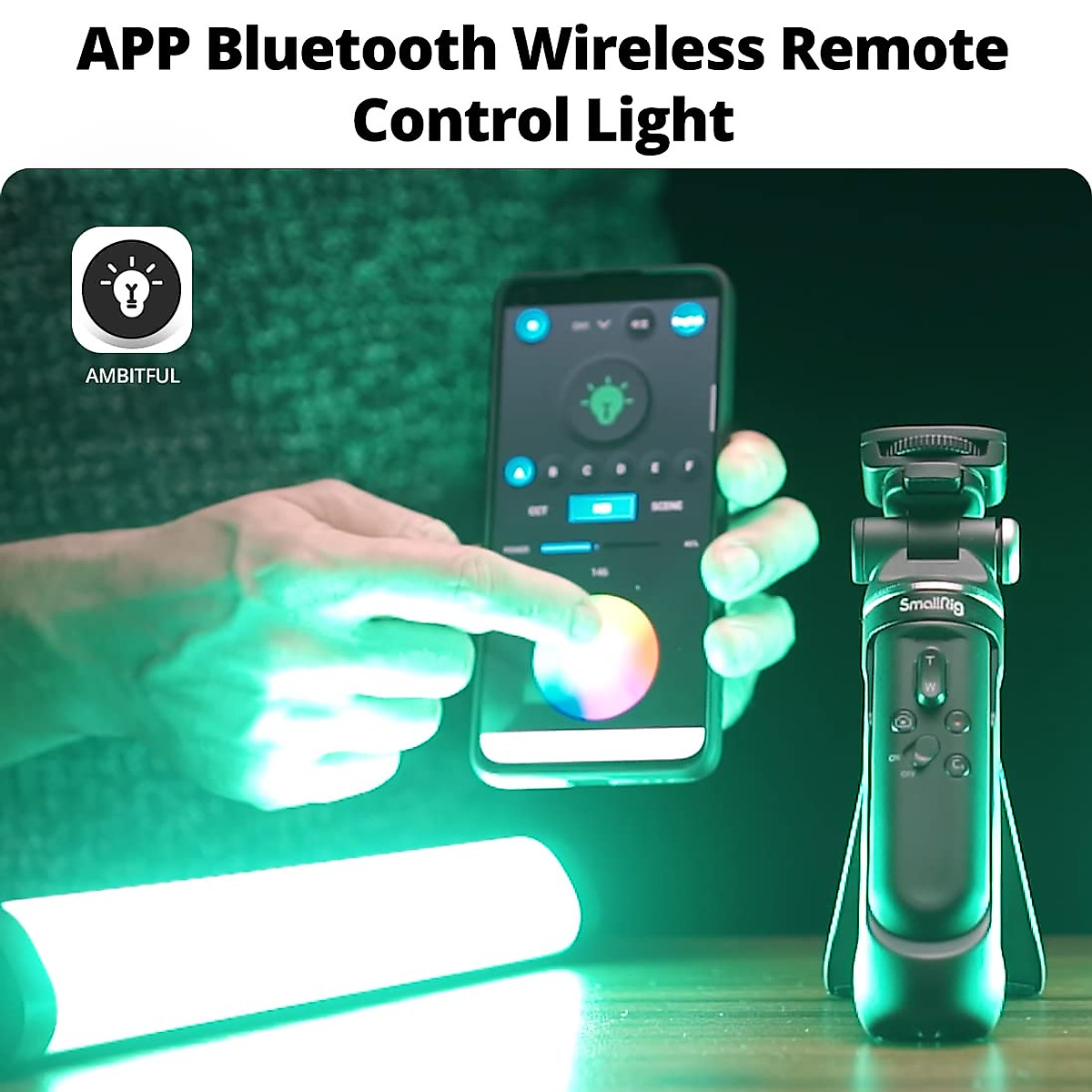 AMBITFUL A2 Full-Color RGB Tube Light, CRI 95 TLCI 97 Accurate Color,2500k-8500K Adjustable,RGB CCT HSI Mode, 29 Fx Light Effect,APP Control Support, Brightness Adjustable, Magnet Design (A2)