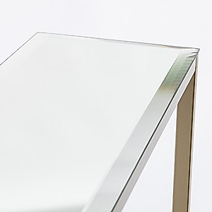 SEI Furniture Darrin Narrow Mirrored Top Console Table, 56", Metallic Gold