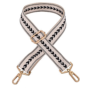 River Lake Adjustable Crossbody Strap for Purses Replacement Guitar Multicolor Style Handbag Straps Guitar Shoulder Strap for Women (Beige Jacquard)
