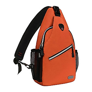 MOSISO Mini Sling Backpack,Small Hiking Daypack Travel Outdoor Casual Sports Bag, Orange
