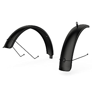 TST Electric Bike Mud Guard Hardcore Bike Front and Rear Fender Set Compalicateble for 26" x 4.0/27.5" x 2.25 Bicycle Fenders Black