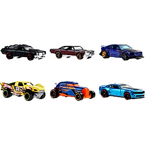Hot Wheels Toy Cars 6-Pack, Set of 6 Themed Die-Cast 1:64 Scale Vehicles, Exclusive Decos for Kids & Collectors (Styles May Vary)