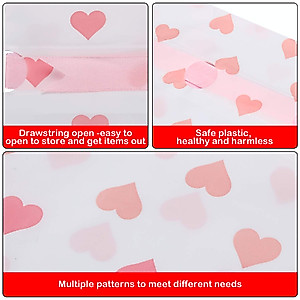 32 Pieces Valentine's Day Drawstring Candy Bags Heart Love Theme Candy Pouches Bags for Valentine's Day Wedding Party