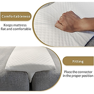 JZHLLA 10"X76" Bed Bridge Twin to King Bed Converter Kit, Bed Gap Pad Combine Twin Beds to King Mattress Bed Bridge Connector for Adjustable Bed with Washable Cover(76in×10in)