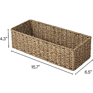 StorageWorks Hand-Woven Seagrass Wicker Baskets Set