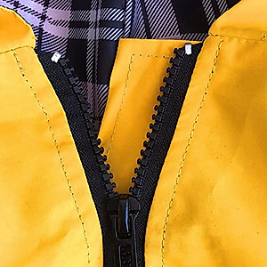 leasote Pet Raincoat Hooded Design Reflective Strip Adjustable Buckle Zipper Closure Back Pocket Waterproof with Traction Ring Small Medium Large Dogs Rain Jacket, Puppy Clothes for Outdoor Travel Y