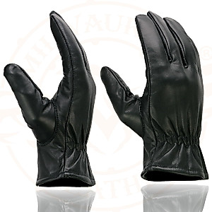 Milwaukee Leather SH734 Men's Black Thermal Lined Leather Motorcycle Hand Gloves W/Sinch Wrist Closure - Large
