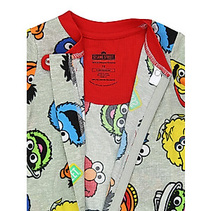 Sesame Street Elmo Cookie Monster Infant Toddler Footless Sleeper Pajamas (2T, Gray)