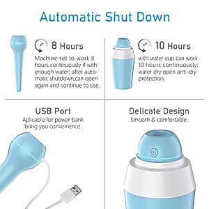 Portable Mini Humidifier USB Cool Mist Ultrasonic Humidifier with Water Bottle Premium Humidifying Unit with Whisper-Quiet Operation Automatic Shut-Off Multi Use for Travel Home Office Bedroom