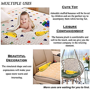 zhidiloveyou 2PCS Banana Plush Pillow Stuffed Banana Plushie Cute Fruit Toy for Kids, 13.7"