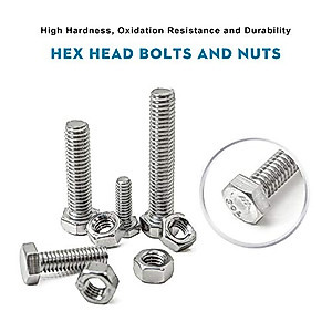 150PCS M5 Hex Head Cap Screws Bolts and Nuts Assortment Set,304 Stainless Steel Fasteners Bolts Kit with Combination Box，10/16/20/25/30mm Length
