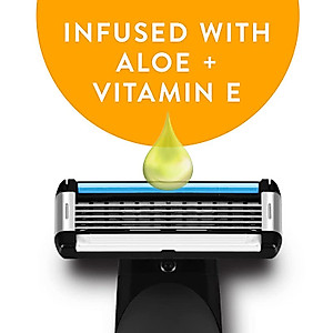 BIC US 5-Blade Unisex Shaving Razor For Men and Women, Lubrication Strip For a Smooth, Close Shave, 12 Cartridges