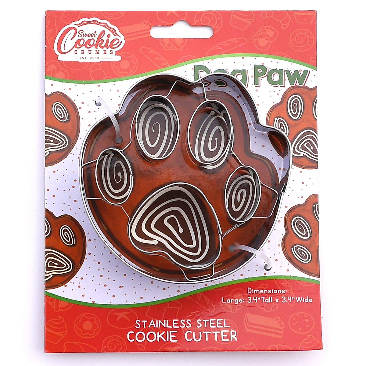 Dog Paw Cookie Cutter, Premium Food-Grade Stainless Steel, Dishwasher Safe
