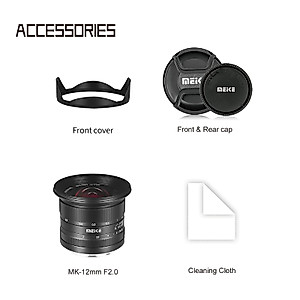 Meike 12mm f2.0 Ultra Wide Angle Manual Focus Lens Compatible with Fujifilm X Mount APS-C Mirrorless Cameras X-T1 X-T2 X-T3 X-T4 X-T5 X-T10 X-T20 X-T100 X-T200 XPro1