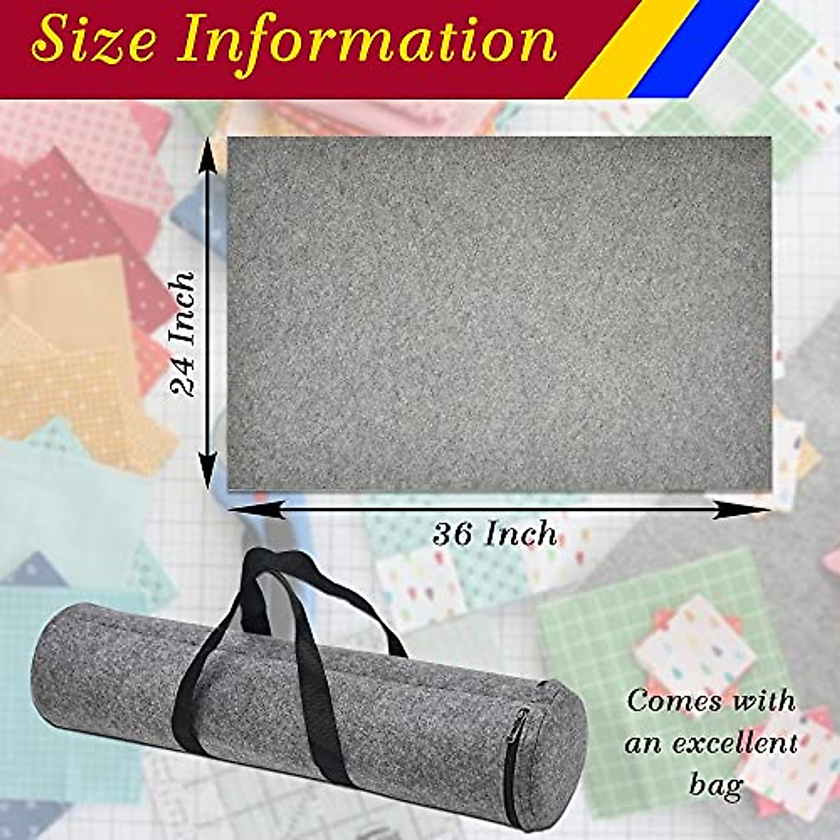 Wool Pressing Pad - 36" x 24" Quilting Ironing Pad by Savina - Take Your Quilting or Other Textile Craft to The Next Level with Professional Results