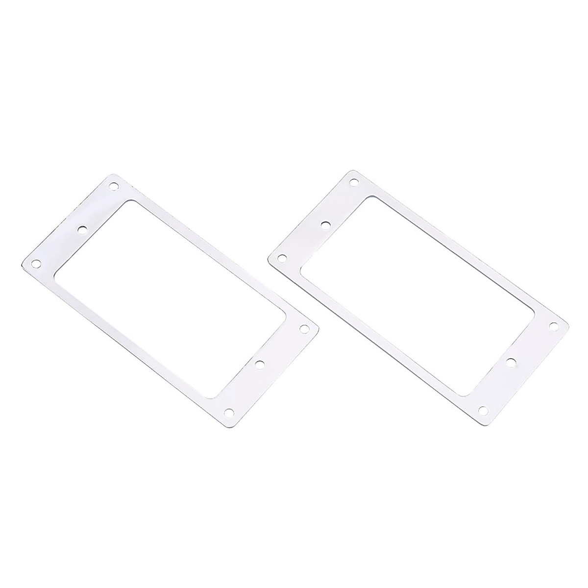 2 Pcs Metal Flat Humbucker Cover Guitar Pickup Frame Mounting Ring (Silver) Chrome Pickup Rings Humbucker Mounting Ring Chrome Guitar Pickup Rings