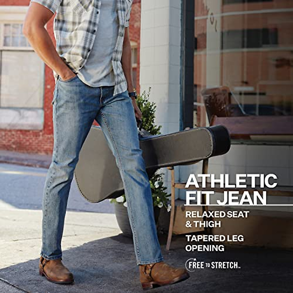 Wrangler Men's Free-to-Stretch Athletic Fit Jean, Wyatt, 34W x 32L