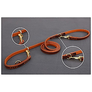 CXDTBH Dog Collars, Double Chain Collars, Short and Large, Made of Lead Rope, for Walking, Running, Pets