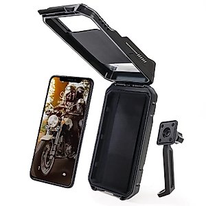 WILD MAN Motorcycle Phone Holder,Motorcycle Phone Mount Waterproof Phone Cell Phone Holder Bag 360°Rotation Phone Mount for 5.5"-6.7" Smartphones (Black)