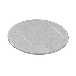 JACH Simplify Round Pedestal Accent Side Table, Minimalist Rock Board Side Table for Living Room, Bedroom, Suitable for Pairing with Sofas, 21" x 17" x 16", (Grey)