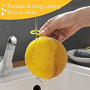 MTZRFLL Smiley Scrub Sponges, Non-Scratch Kitchen Cleaning Sponges, Multi-Purpose Microfiber Dishwashing Sponge for Dishes (8 Pack)