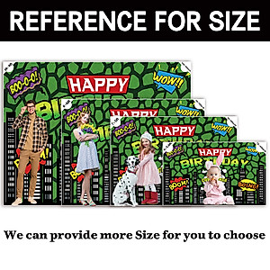 Yriujul 72x43inch Fabric Ninja Superhero Birthday Backdrop Green Comics Cityscape Buildings Photography Background Boy Kids Party Decorations Photo Banner Props
