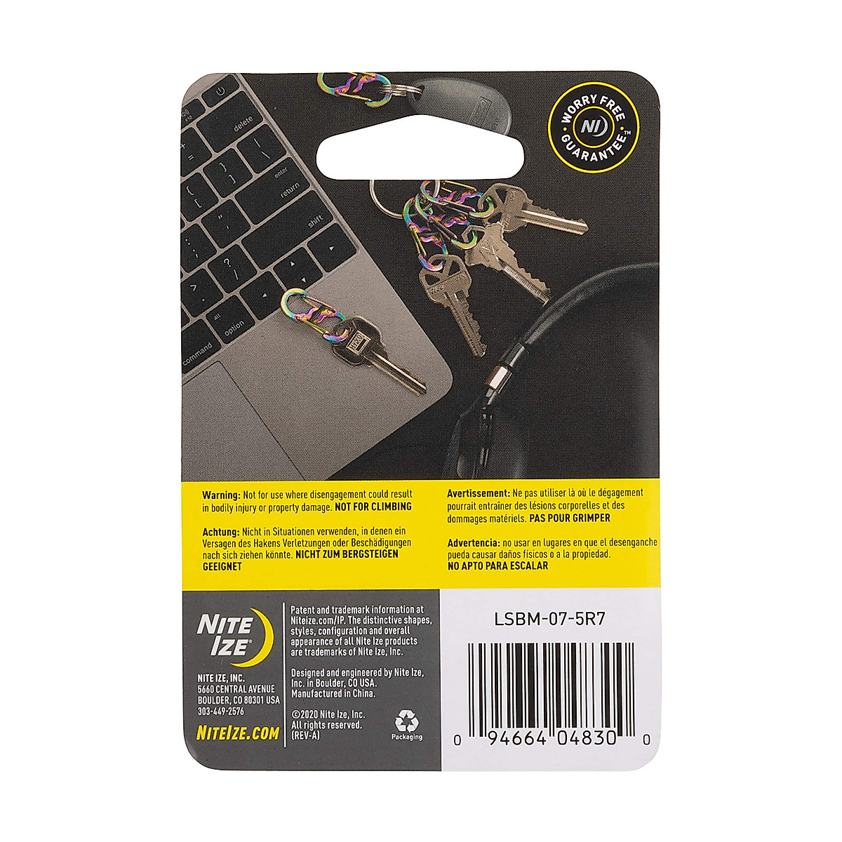 Nite Ize S-Biner MicroLock - Mini Carabiner Clips for Keychain Organizers & Travel Accessories - Mini S-Biners - Small Carabiners with Secure Lock - Stainless Steel, 5-Pack