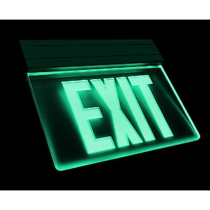 NICOR Lighting LED Emergency Exit Sign, Clear with Green Lettering (EXL2-10UNV-AL-CL-G-1)