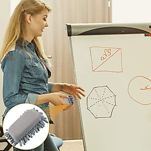 4 Pieces Microfiber Shag Whiteboard Eraser Washable Microfiber Shag Dry Erase Board Eraser for Markers, Chalk, Home, Classroom and Office (Gray, Blue and Pink)