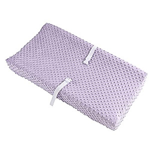 Solid Changing Table Pad Cover Cradle Sheet, Fits 32"/34''x16" Contoured Diaper Changing Pad, Ultra Soft Cozy Minky Dots Plush Changing Table Covers, Breathable Wipeable Removable (Orchid)