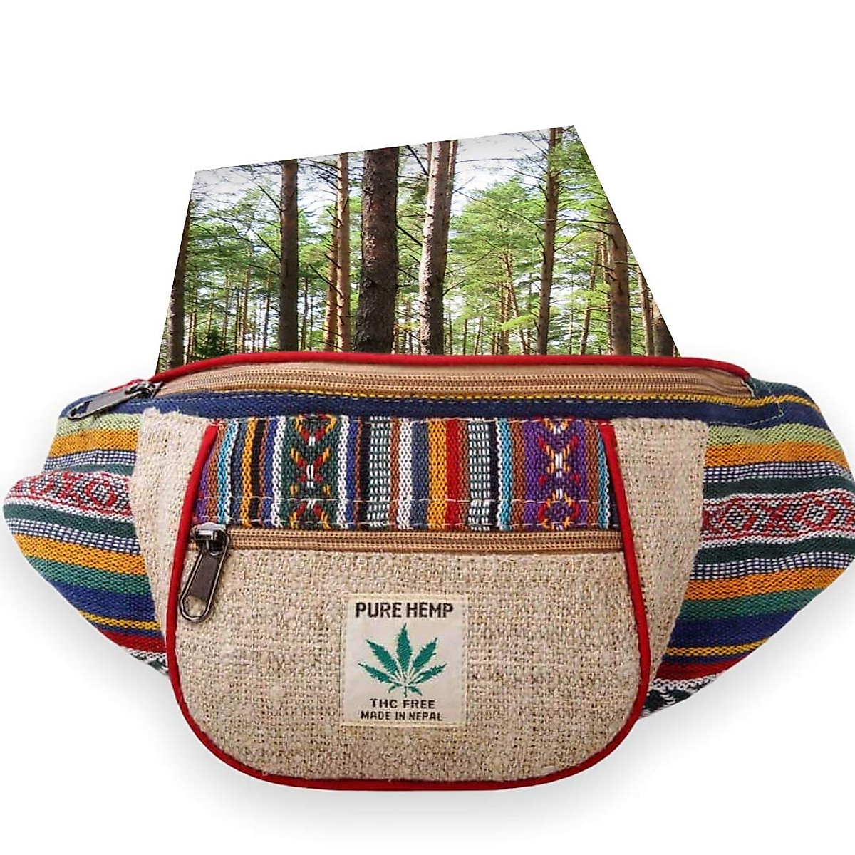 Fanny Pack Fringe/Phanny pack-Handmade Fanny packs with Pure Himalayan Hemp for Men and Women Festival Bag Belly Fanny Pack Bum Bag Boho Fanny Pack for Dog Walking - Hip Waist Bag Small Hippie
