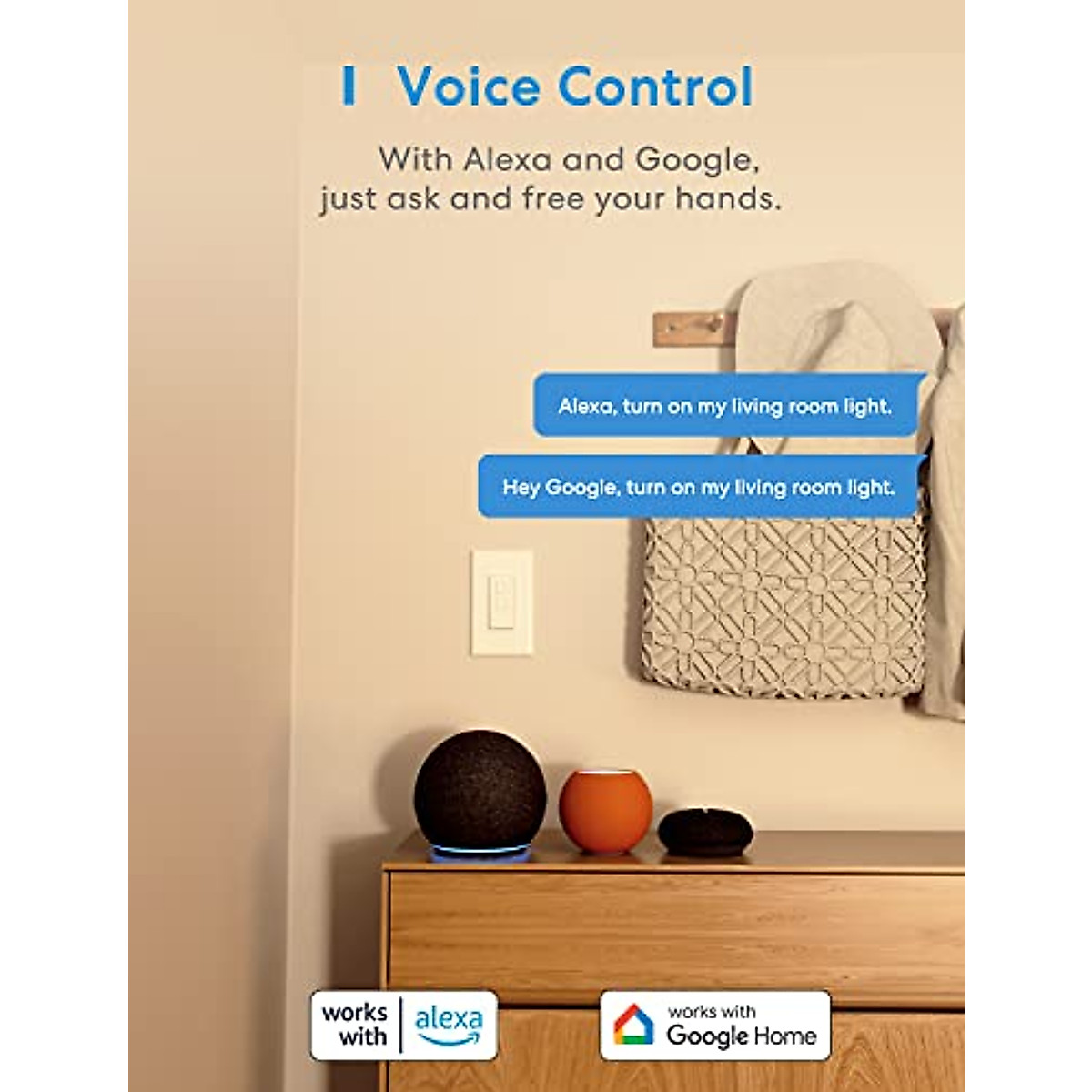 Smart Dimmer Switch Single Pole, Meross Smart WiFi Light Switch for Dimmable LED, Compatible with Alexa, Google Assistant, Neutral Wire Required, Remote Control Schedule, No Hub Needed, 4 Pack