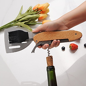 BBQ Tool Set 5 in 1 Combo Grill Set with Brushes for Travel Camping BBQ