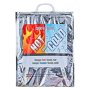 Superio Hot and Cold Reusable Insulated Bag Food Storage for Frozen Items & Hot Items Including Lunch Bags & Grocery Shopping Bags Reinforced Heavy Duty Refrigerated Totes (1, 13.5"x17.5")