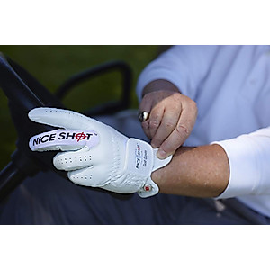 Nice Shot The Bird Golf Glove in White Cabretta Leather Men's Right Hand - XLarge
