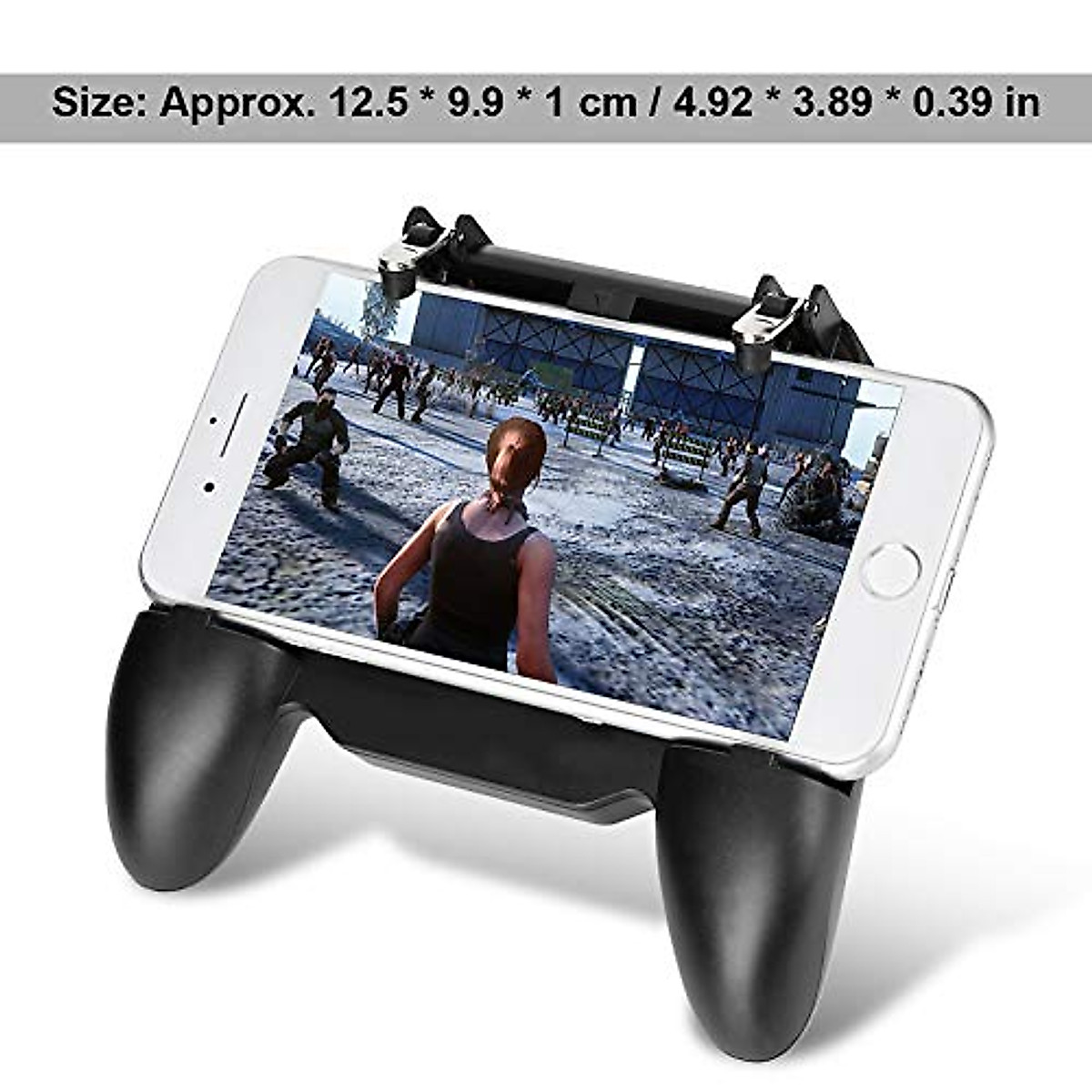 Zyyini Smart Phone Holder Handle, Stretchable Mobile Game Controller with Triangular Support, Phone Game Mobile Trigger Joystick Suitable for Phones up to 6.6 inches