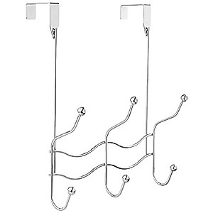 Inspired Living by Mesa Inspired Living Over The Door Hanger 6 Organizer in Silver Bay Collection utility-hooks,