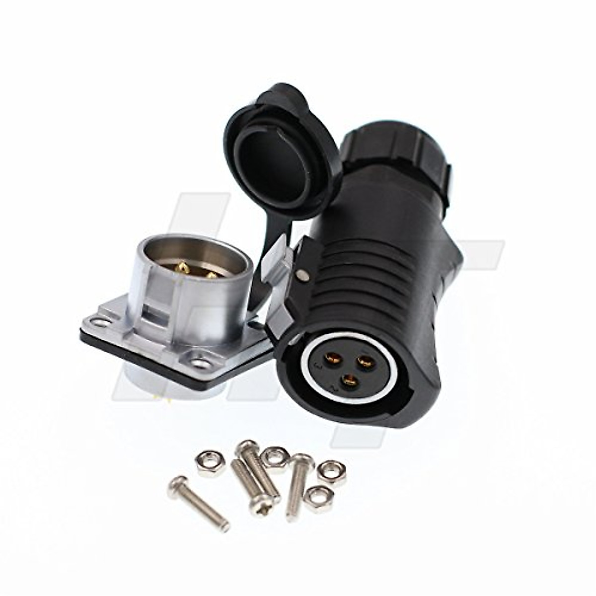 HangTon LP20 3 Pin 30 Amp Power Connector Female Cable Plug Panel Male Socket Waterproof Electrical Gold Plated Connector