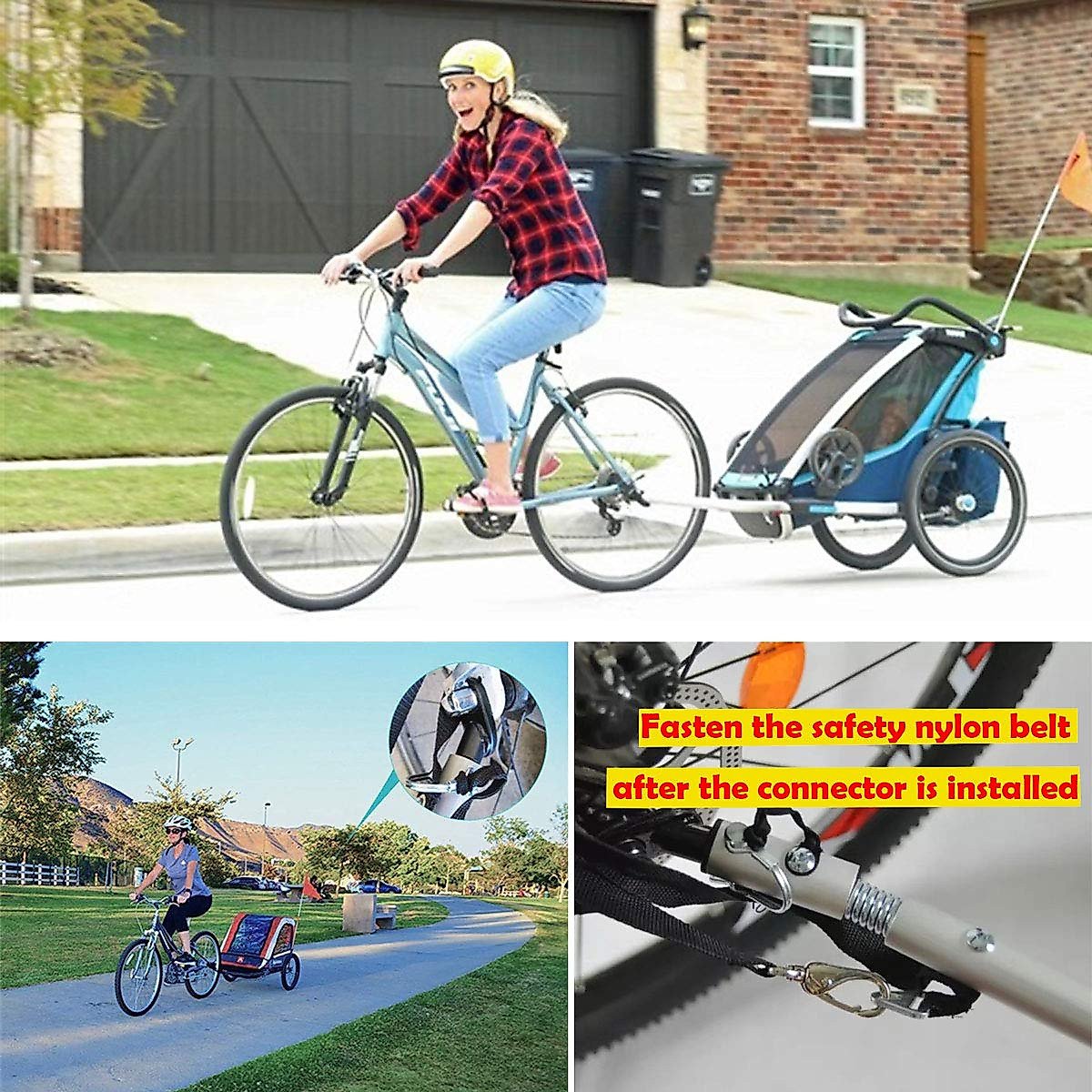 Farbetter Upgraded Bike Trailer Coupler Connector Hitch Baby Pet Hitch Linker Connector, Hitch Adapter Attachment, Bicycle Rear Rack Accessories