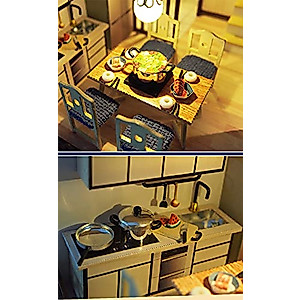 Kisoy Dollhouse Miniature with Furniture Kit, Handmade Chinese Style Loft DIY House Model for Teens Adult Gift (Bamboo Fragrance)