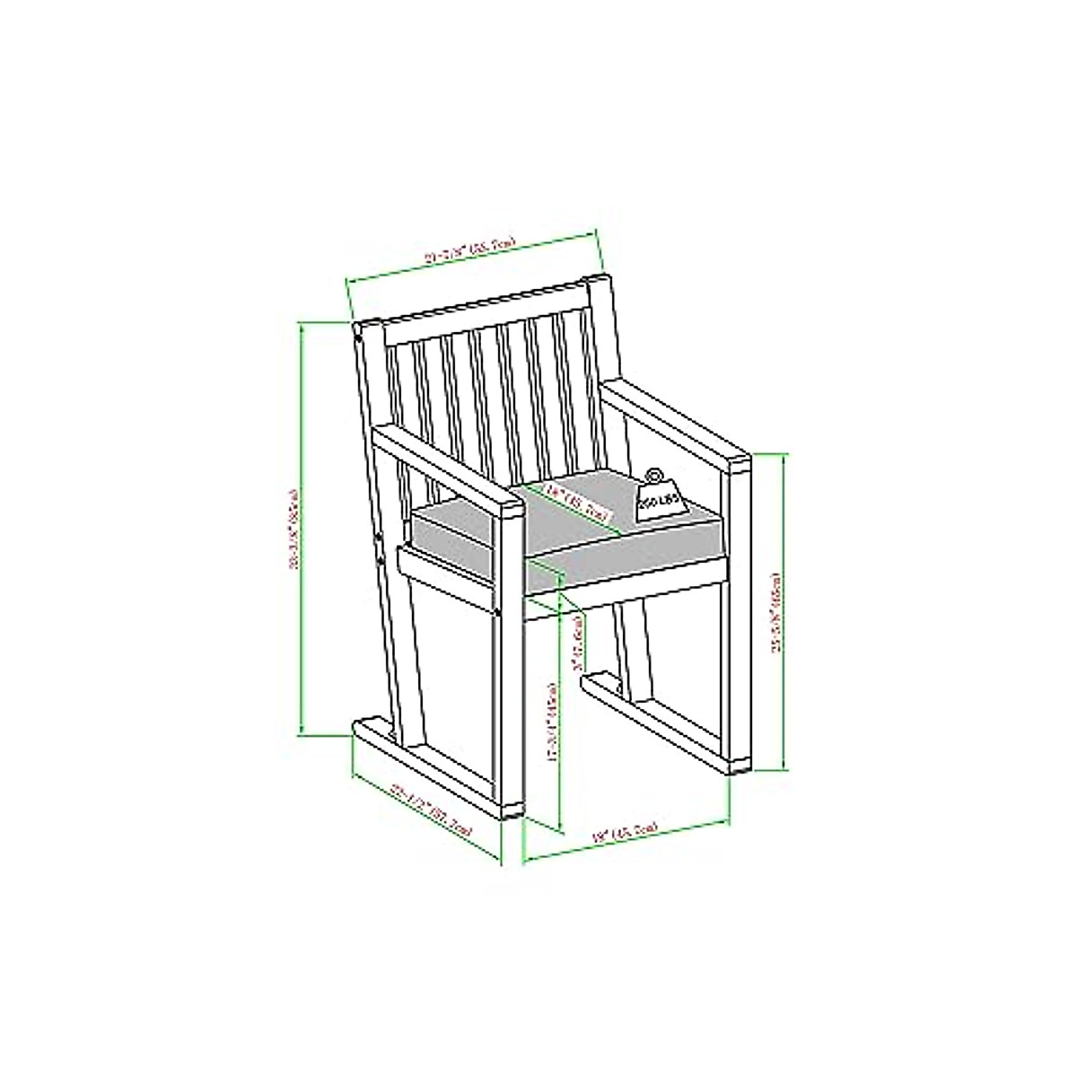 Walker Edison Tahnee Modern Solid Wood Slat-Back Cushioned Patio Dining Chairs, Set of 2, Brown