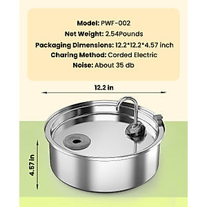 oneisall Dog Water Fountain for Large Dogs,7L/230oz/1.8G Stainless Steel Dog Fountain Super Quiet with Triple Filtration,Great for Large Dogs Cats and Multi-Pet Home