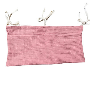 QXPDD Baby Nursery Organizer Baby Diaper Caddy Hanging Organizer for Clothing Diapers Toys, Hang on Crib, Changing Table or Wall,Pink