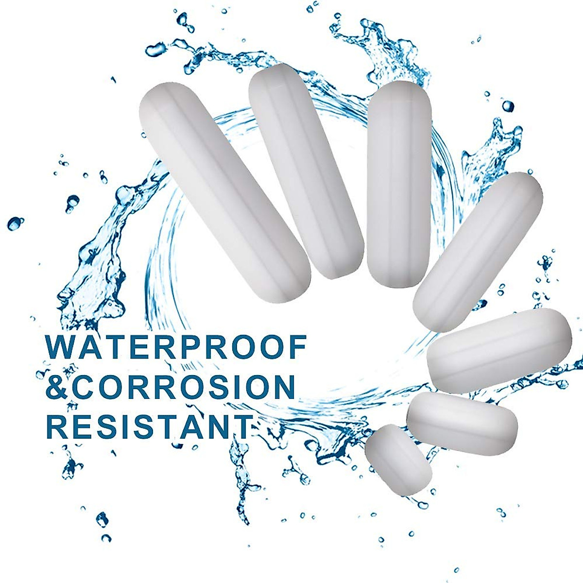 WEST TUNE 7Pcs Different Sizes PTFE Magnetic Stirrer Mixer Stir Bar,Laboratory Stir Bars Set for Multiple Capacity