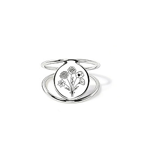 SIMONLY Mothers Day Gifts Personalized Flower Bouquet Ring Birth Flower Ring Sterling Silver Month Flower Ring for Women Mother Daughter
