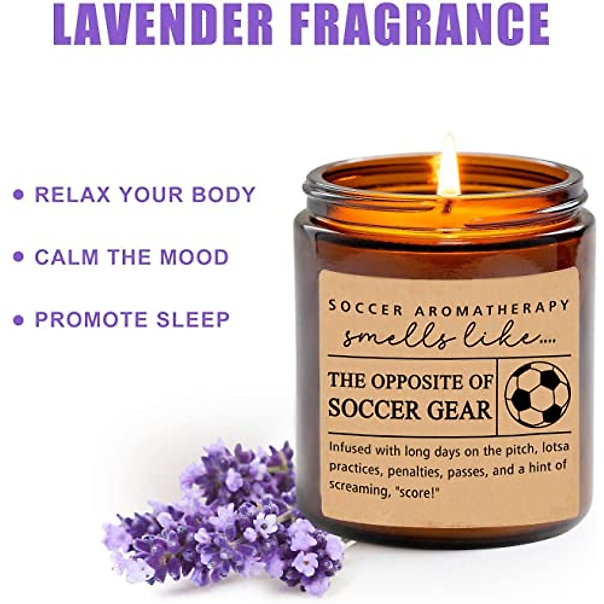 HTDesigns Soccer Gift - Soccer Candle - Soccer Player Gift - Soccer Player Candle - Gift for Soccer Player - Smells Like The Opposite of Soccer Gear, 8oz