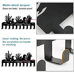 SUPERDANT Duck Reed Key Hook Animal Wall Hooks Decorative Hooks Wall Mounted Hook Hangers Iron Hook Coat Rack Wall Mounted with 10 Hooks for Hanging Key Wall Hooks Hats Black