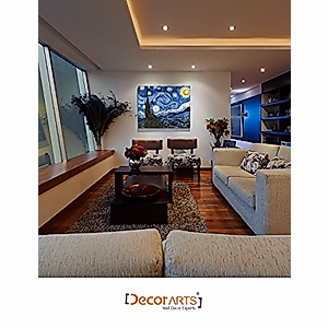 DECORARTS - Starry Night - Vincent Van Gogh Reproductions. Giclee Canvas Print Wall Art for Home Wall Decor. 30x24x1.5 in